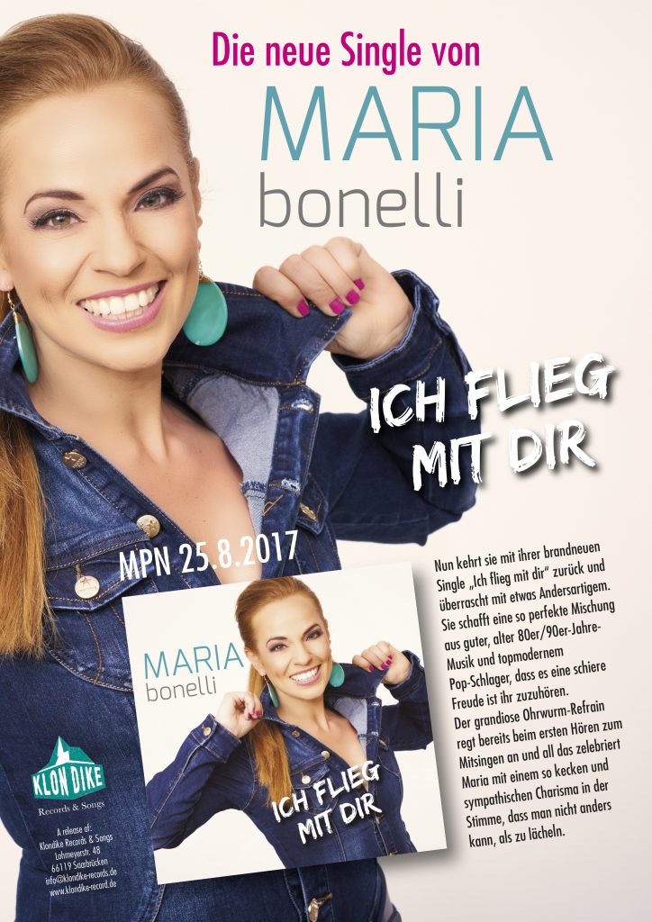 MARIA BONELLI Maria Bonelli legt nach – mit dem Titel "Ich flieg mit ...