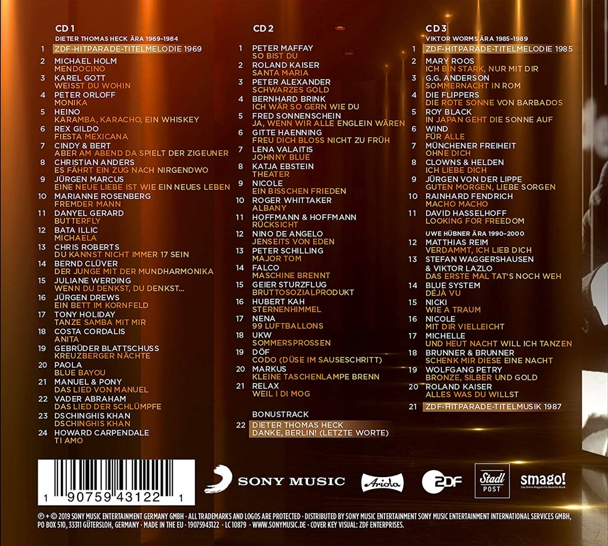 „ZDF-HITPARADE“ „50 Jahre ZDF Hitparade“ ab 26.04.2019 auch als „3CD ...