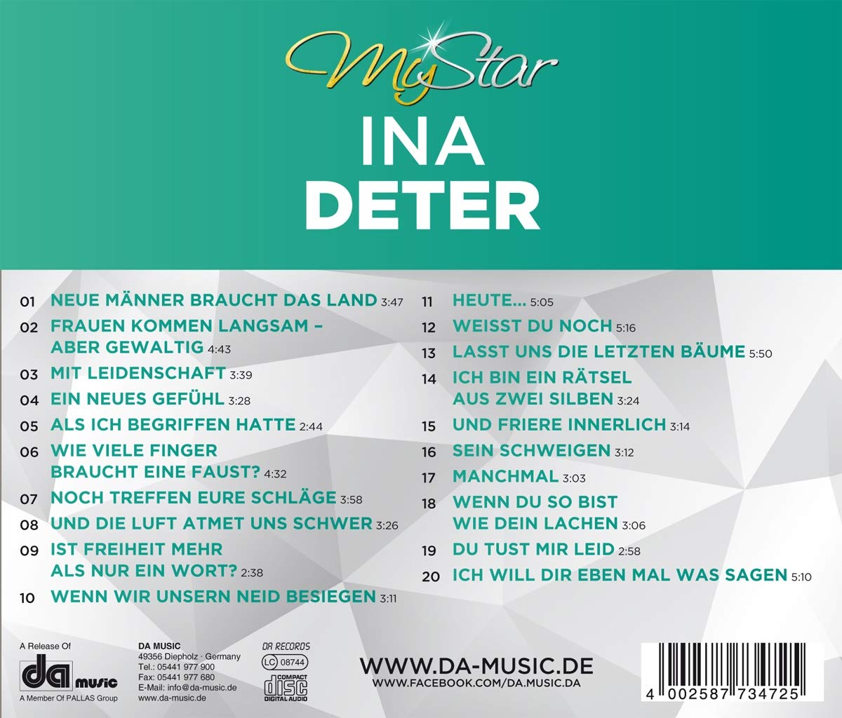 INA DETER Neue ‚Best Of‘ Zusammenstellung „My Star“ ab 02.08.2019 im ...