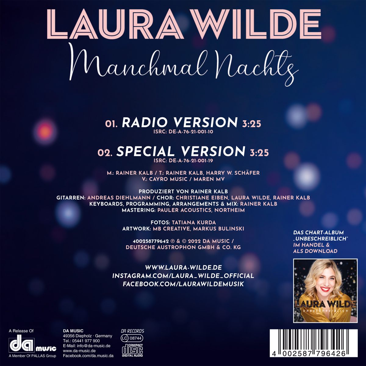 LAURA WILDE DA Music koppelt mit „Manchmal nachts“ noch eine Single aus ...