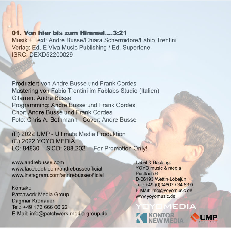 ANDRE BUSSE „Schlagerpilot“ Frank Cordes hat den Titel „Von hier bis ...