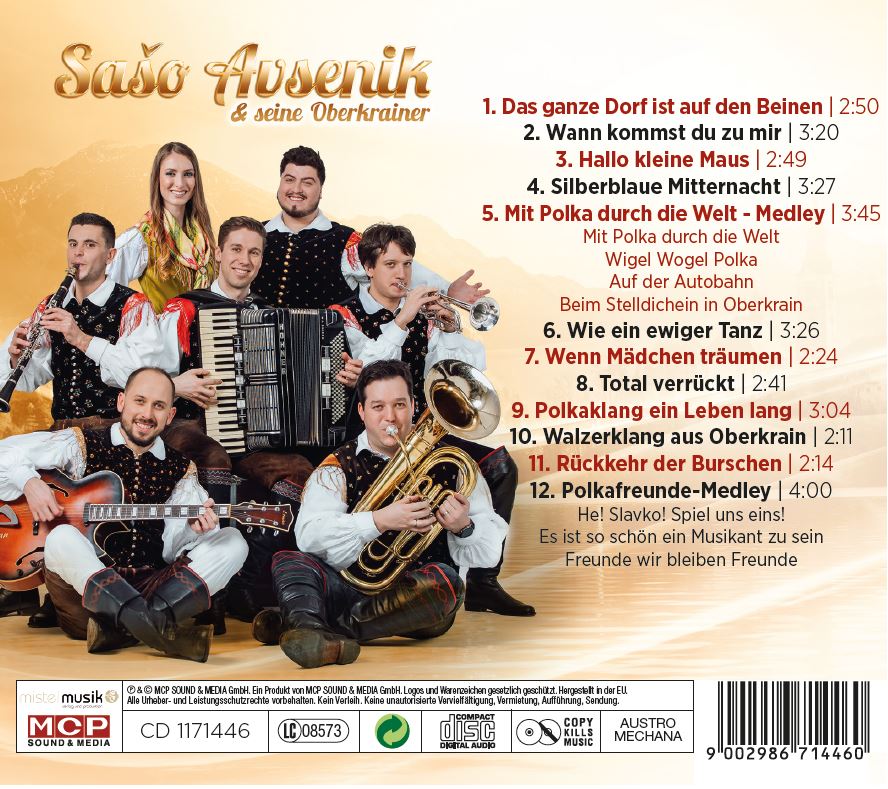 SASO AVSENIK & SEINE OBERKRAINER Am 20.01.2023 erscheint die CD ...