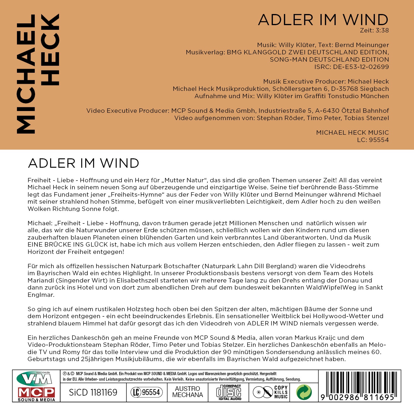 MICHAEL HECK Am 30.08.2024 erscheint seine neue Single „Adler im Wind ...