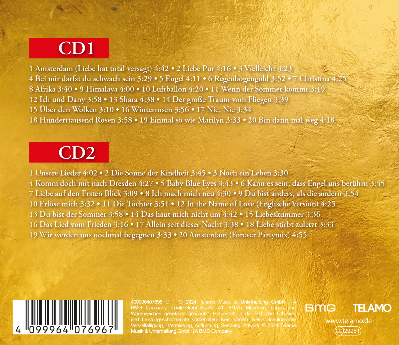 CORA Die finale Titelliste der Doppel-CD „40 Jahre Amsterdam: Das Kult-Album“ steht! – Smago